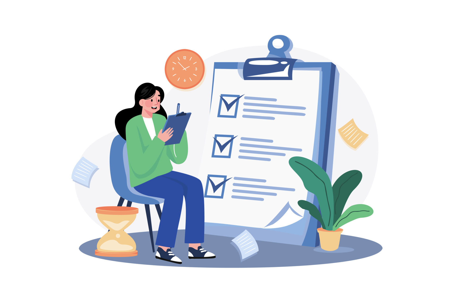 Task Management Illustration concept. A flat illustration isolated on ...