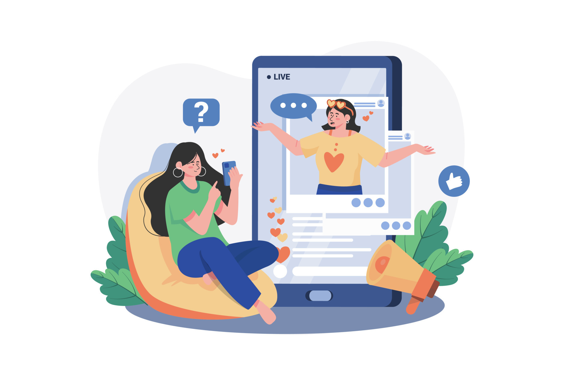 Social Media Influencer Doing Life Qanda 15678458 Vector Art At Vecteezy