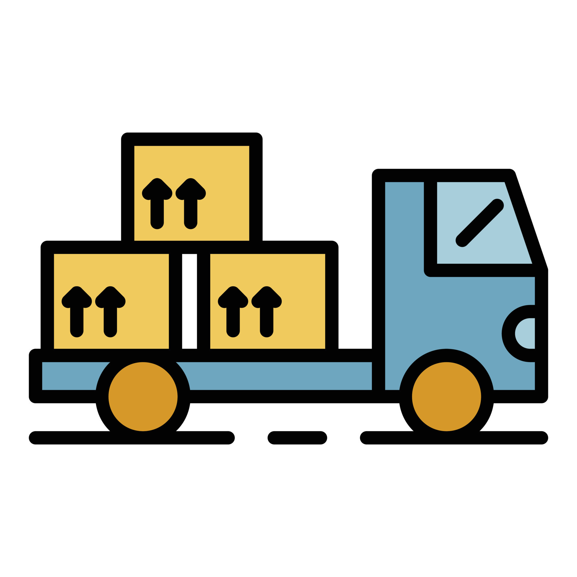 Transportation Of Export Goods Icon Color Outline Vector 15680086 Vector Art At Vecteezy