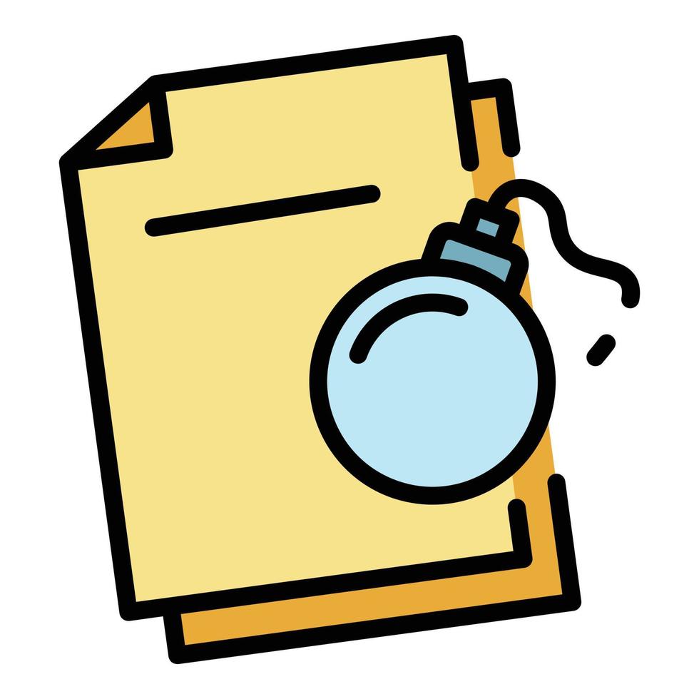 Bomb Hacking Icon Color Outline Vector 15680859 Vector Art At Vecteezy