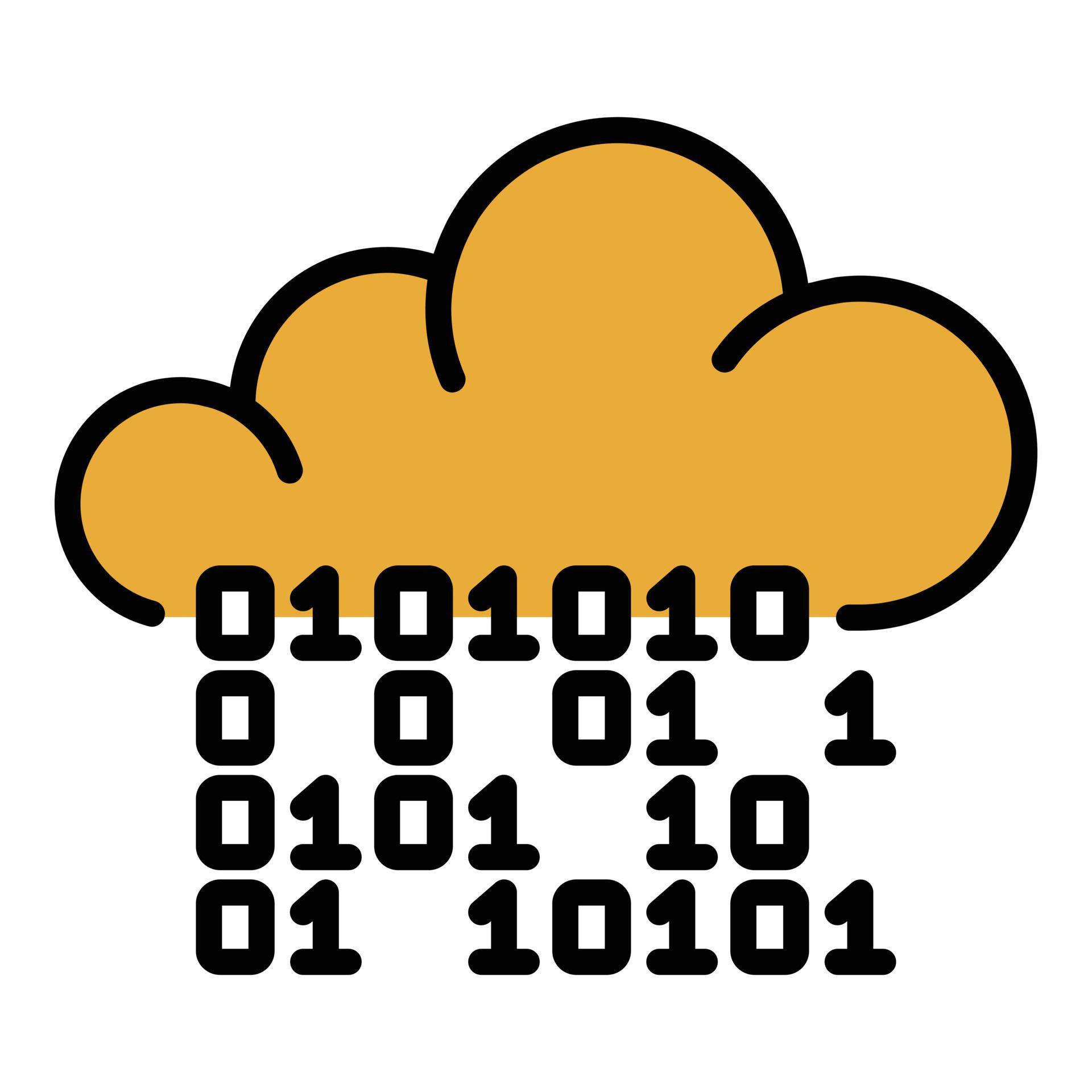 Hacker Code In The Cloud Icon Color Outline Vector 15680881 Vector Art
