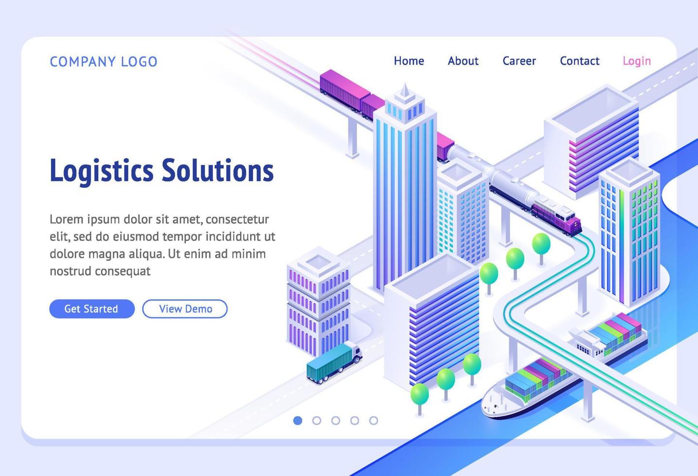 Logistics solutions isometric landing page, banner 15680915 Vector Art ... Logistics solutions isometric landing page, banner 15680915 Vector Art ...