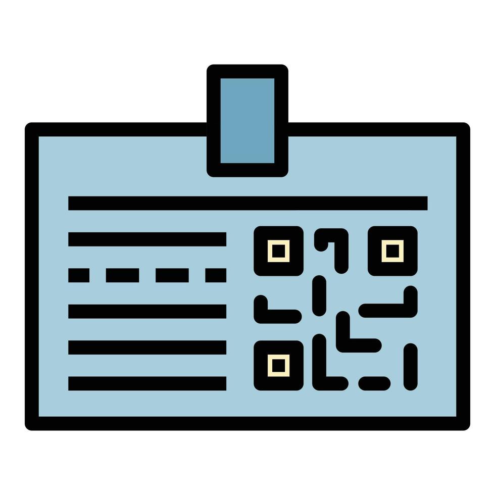 Badge With Qr Code Icon Color Outline Vector 15681096 Vector Art At