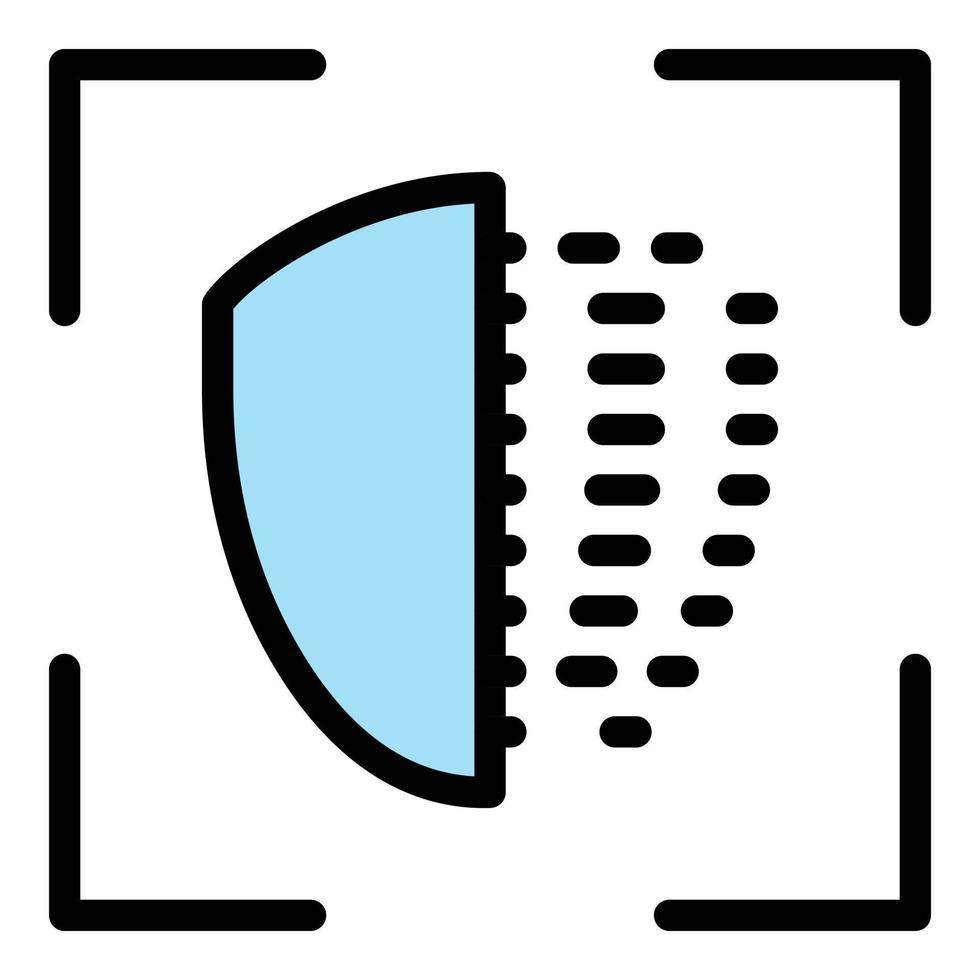 Biometric Face Recognition Icon Color Outline Vector 15681480 Vector