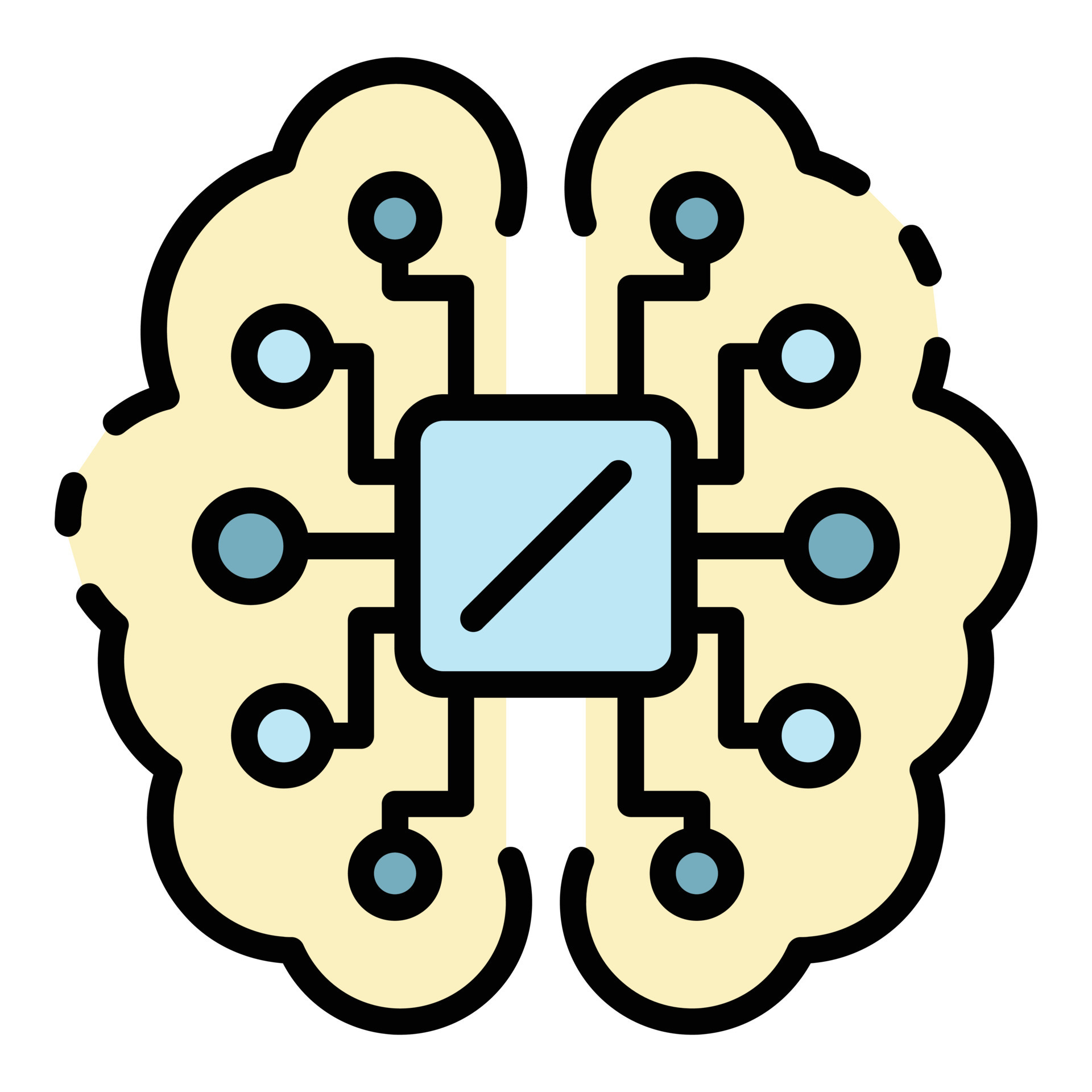 Ai processor brain icon color outline vector 15683092 Vector Art at ...