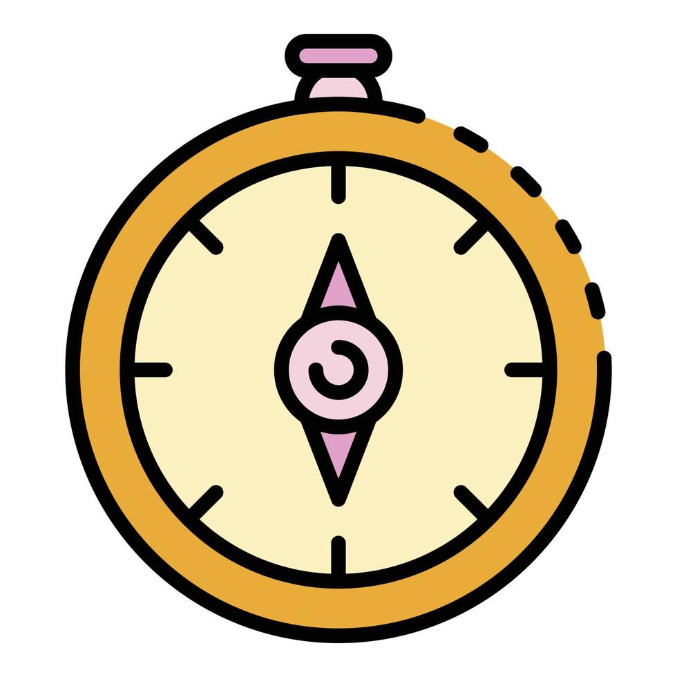 Navigation Compass Icon Color Outline Vector 15683702 Vector Art At