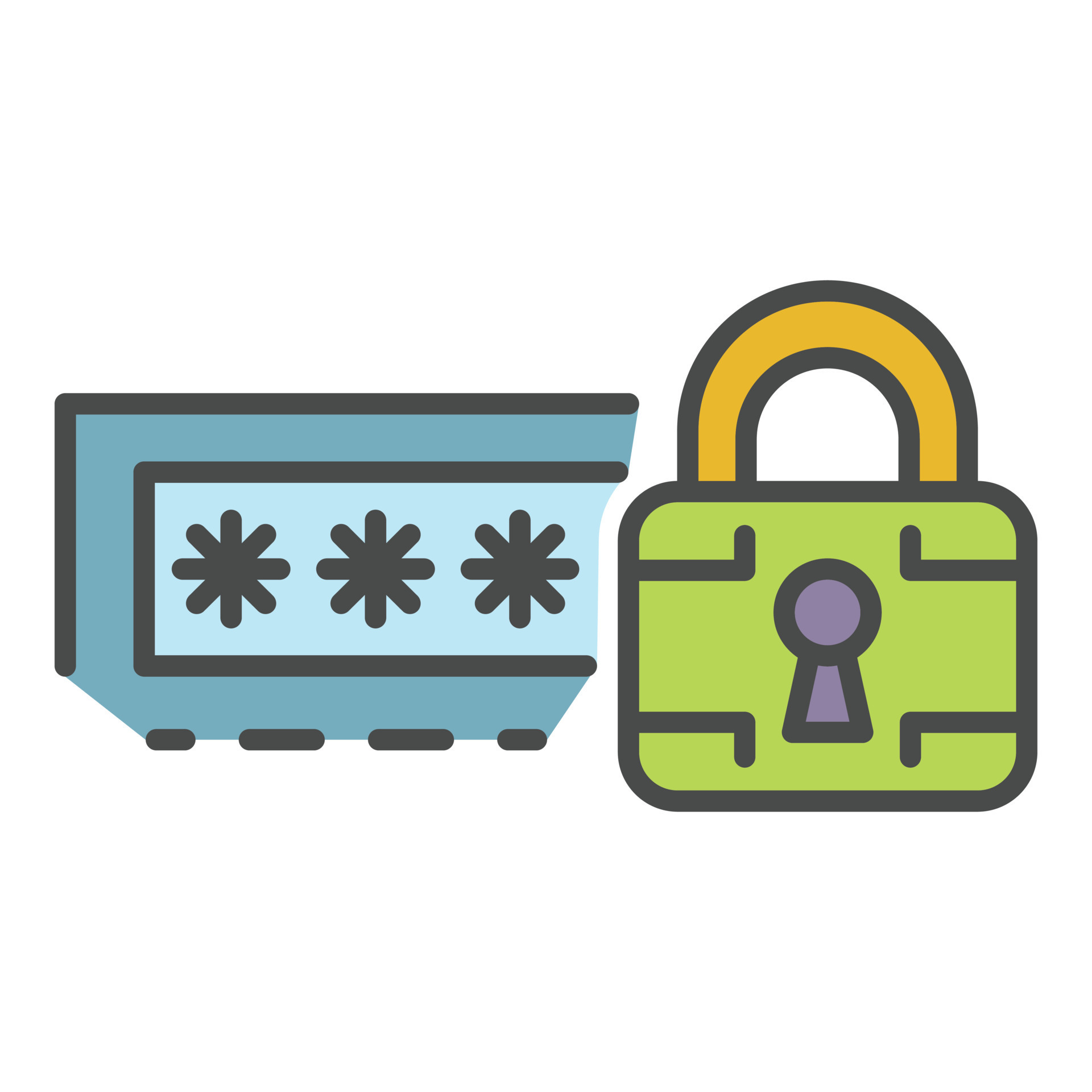 Lock Password Icon Color Outline Vector 15685590 Vector Art At Vecteezy