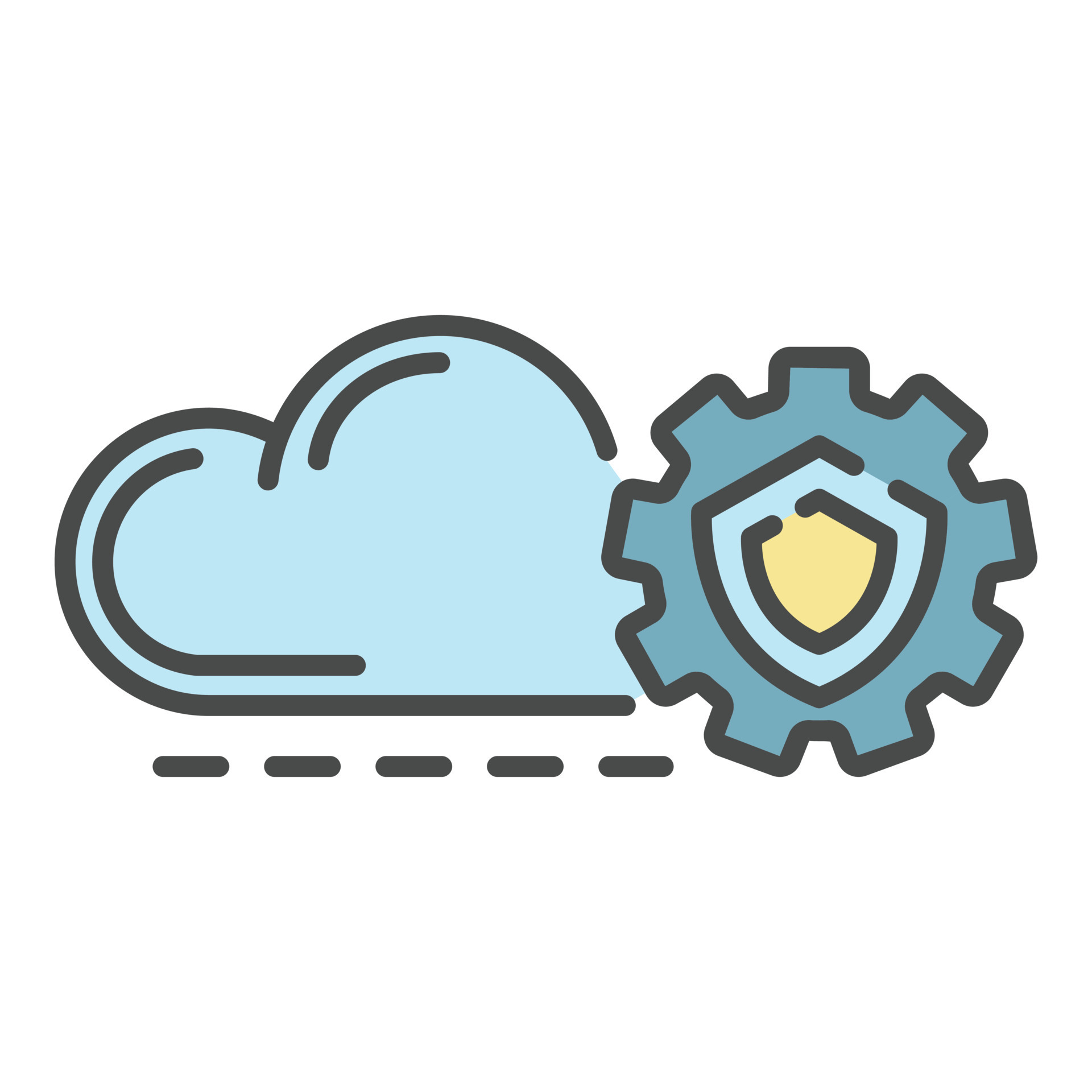 Cloud gear secured icon color outline vector 15685594 Vector Art at Vecteezy