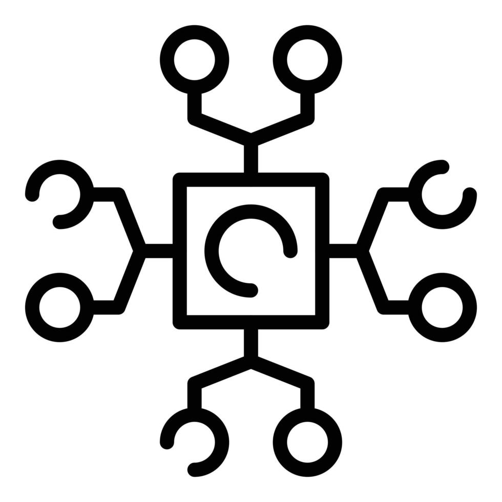 Digital Blockchain Icon Outline Style 15689635 Vector Art At Vecteezy