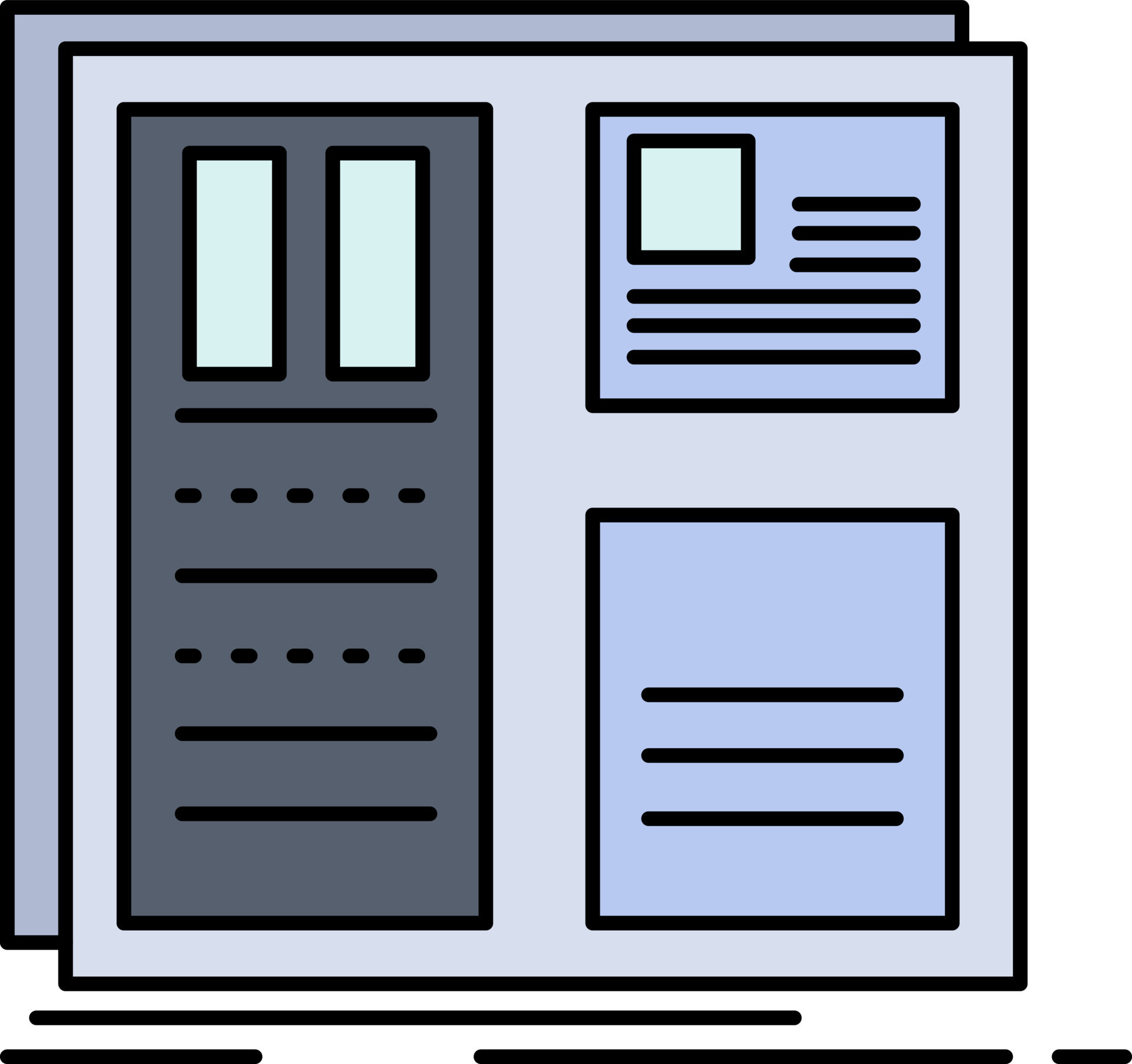 Design Grid Interface Layout Ui Flat Color Icon Vector 15691353 Vector Art At Vecteezy