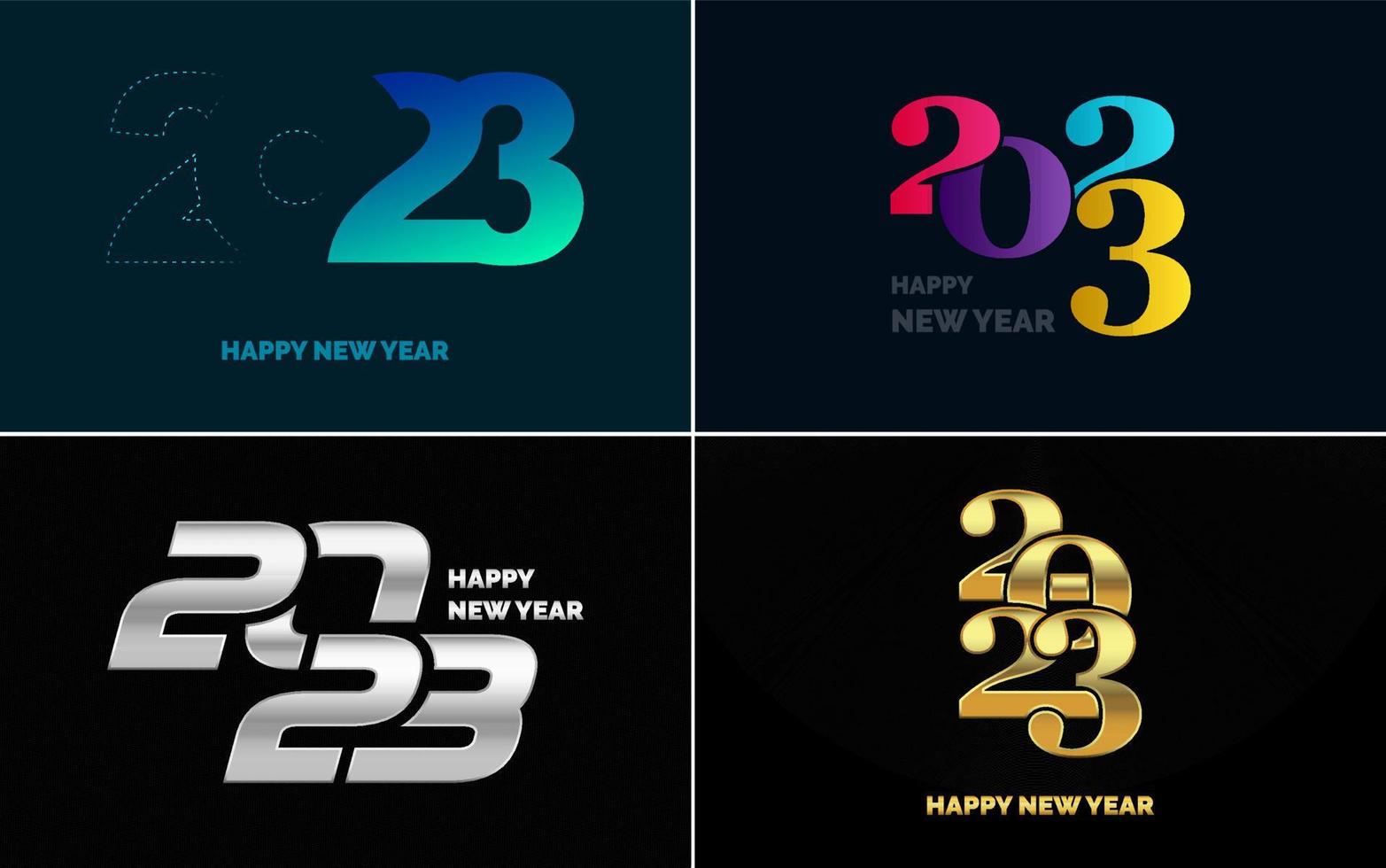 Happy New Year 2023 text design Pack. for Brochure design template. card. banner 15691540 Vector ...