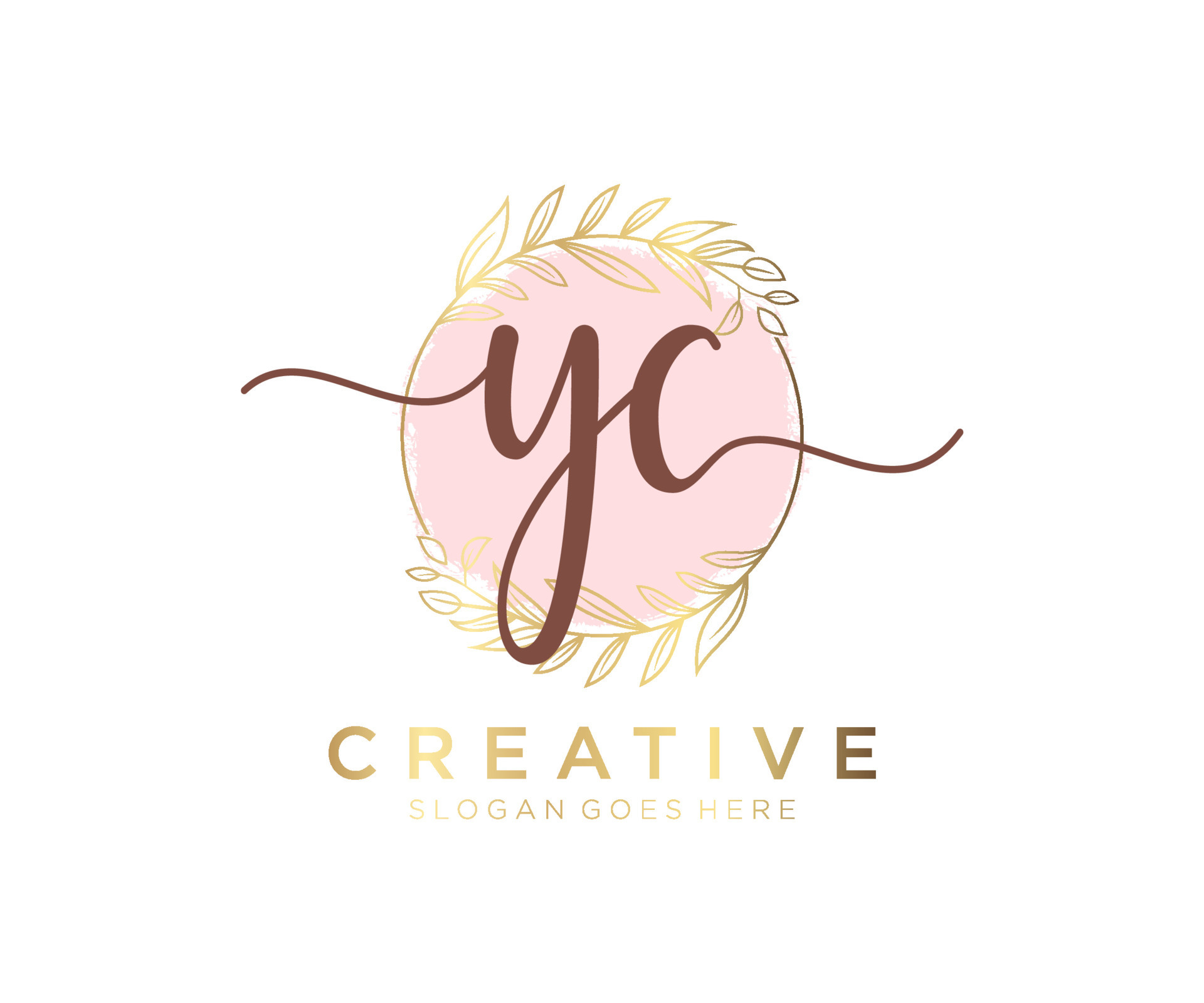 Initial Yc Feminine Logo Usable For Nature Salon Spa Cosmetic And Beauty Logos Flat Vector