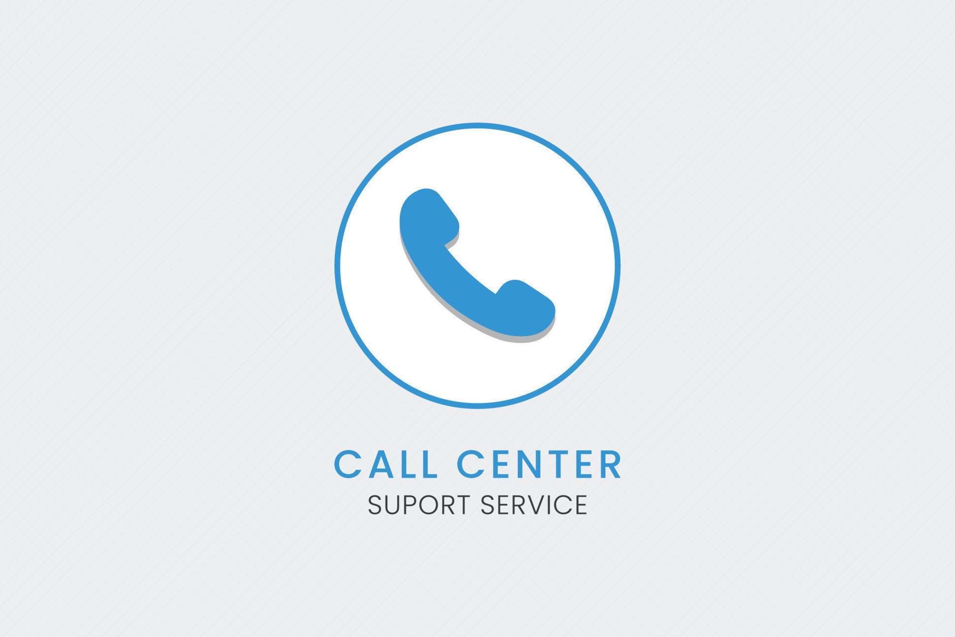 Call center support service button with call icon design template ...