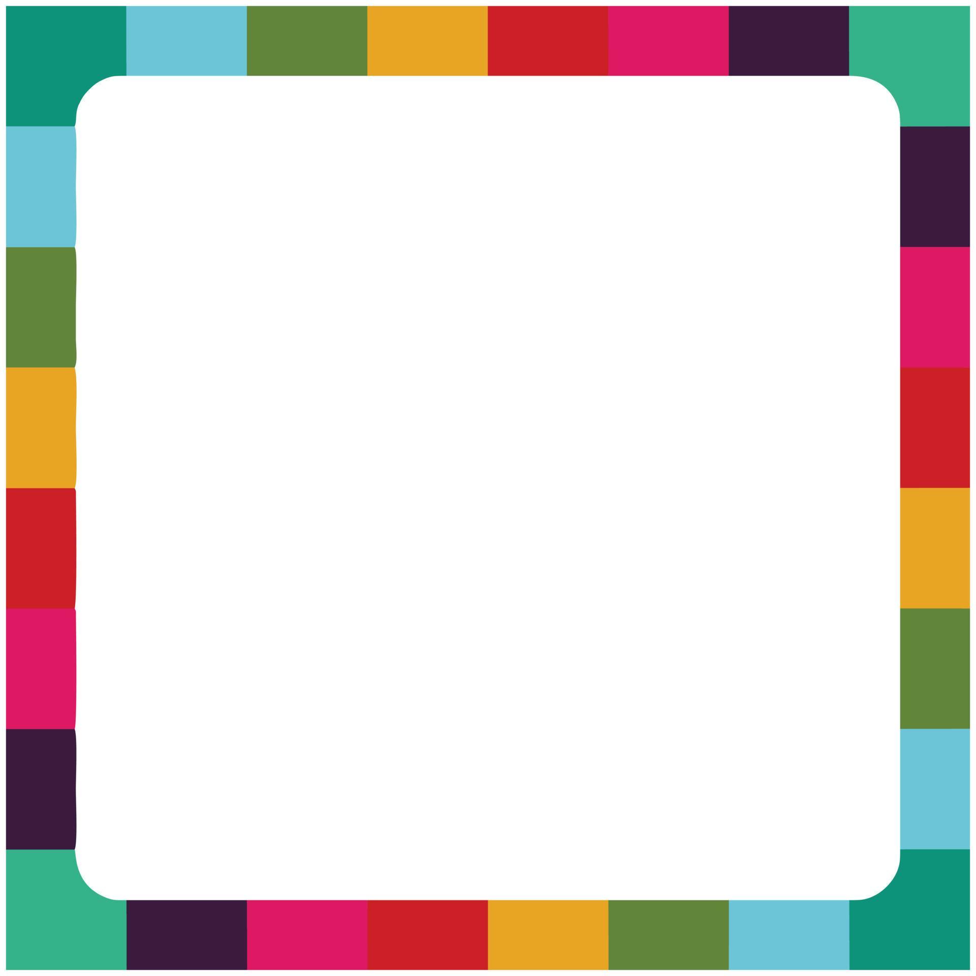 colorful square frame with rounded square areas at the corners. editable square frame in eps10 ...