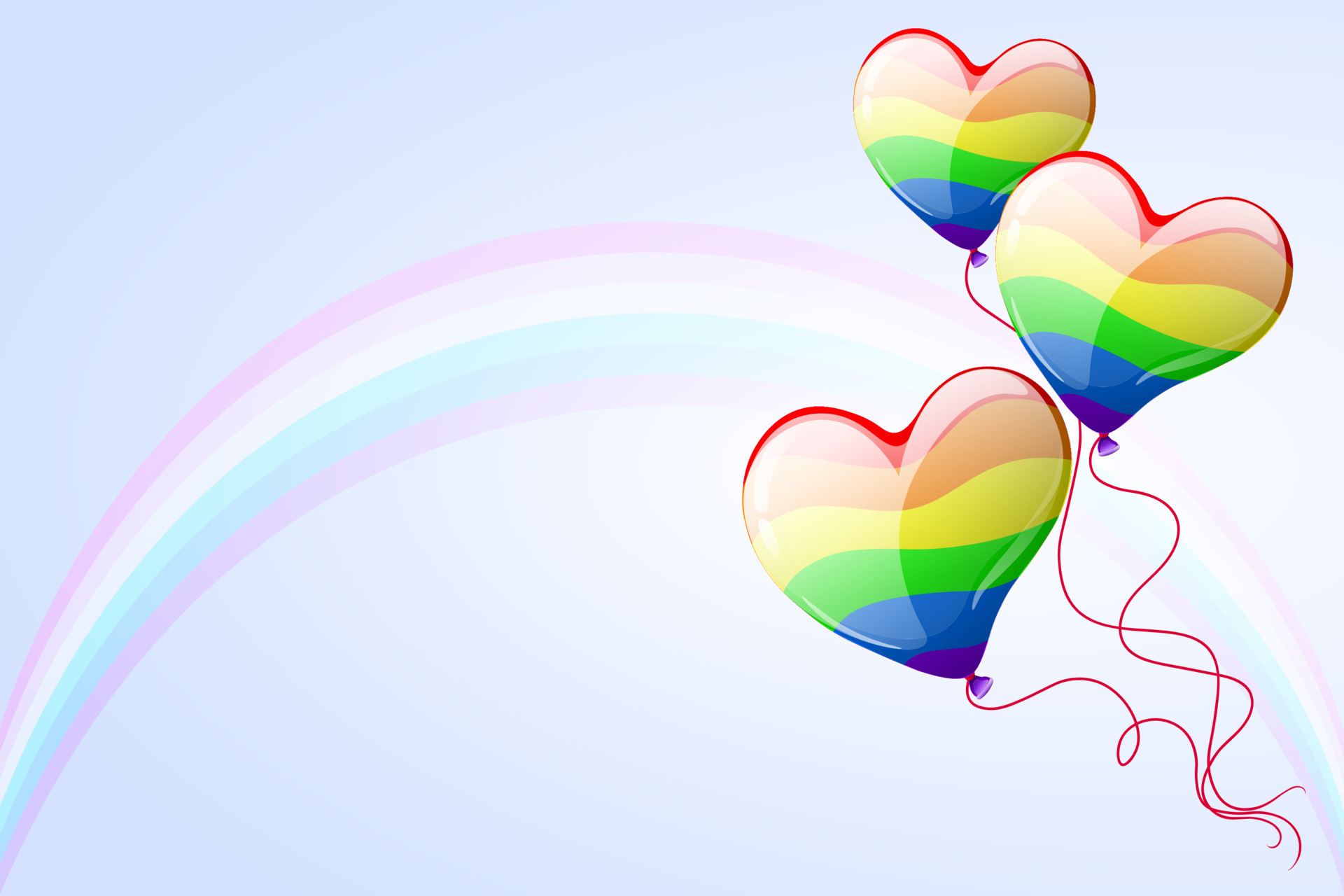 Cartoon rainbow heart shape balloons 15695524 Vector Art at Vecteezy