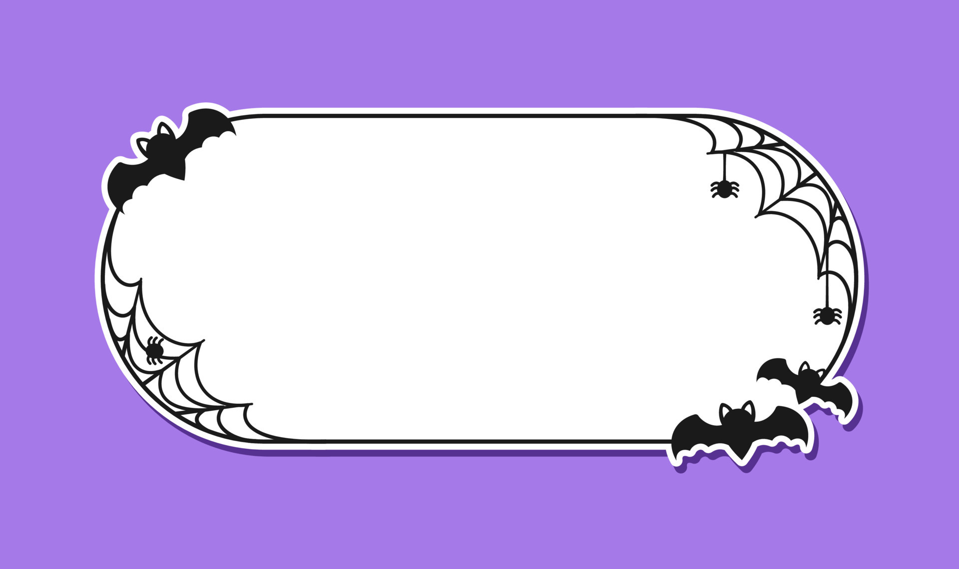 Bat with spiders on web border frame. Halloween theme frames 15697133 ...