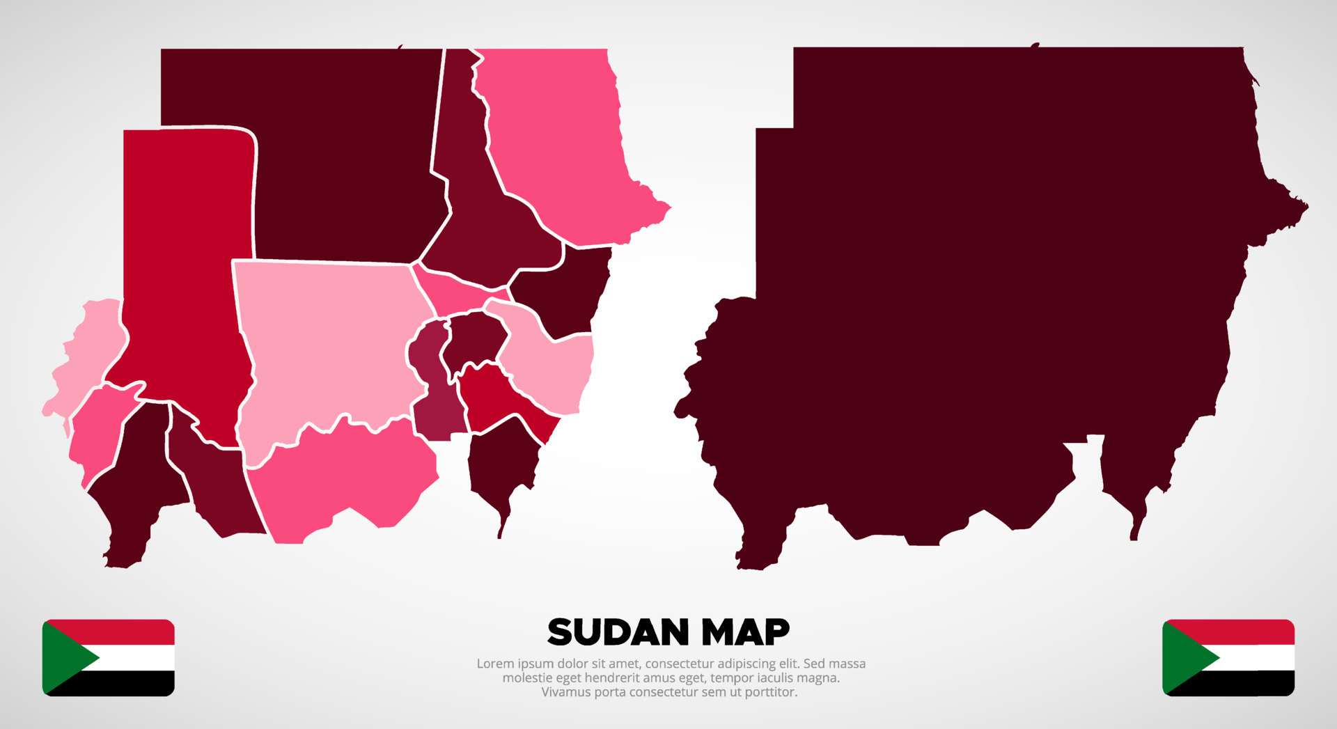 Collection of silhouette Sudan maps design vector. Silhouette Sudan ...