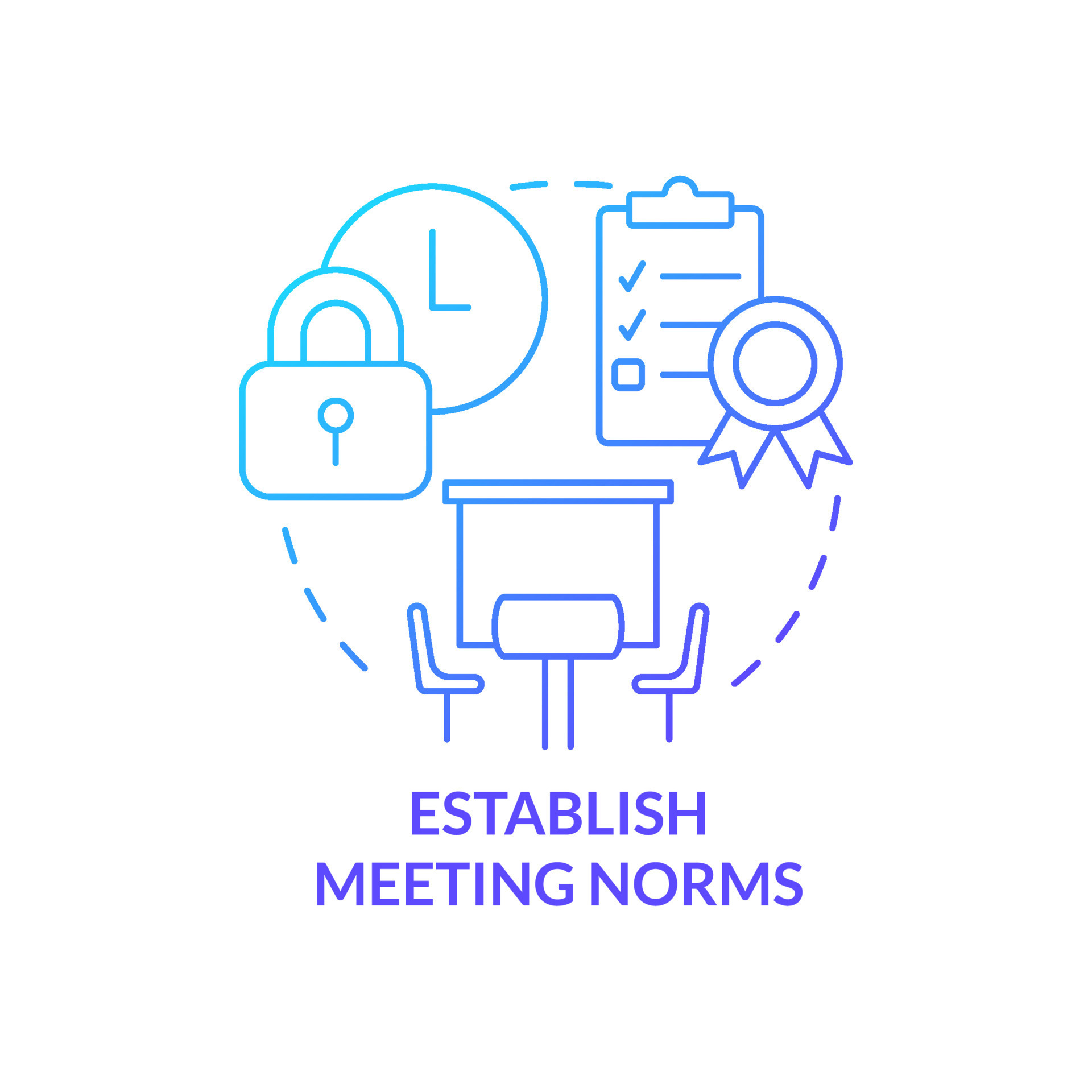 Establish meeting norms blue gradient concept icon. Business process ... Establish meeting norms blue gradient concept icon. Business process ...