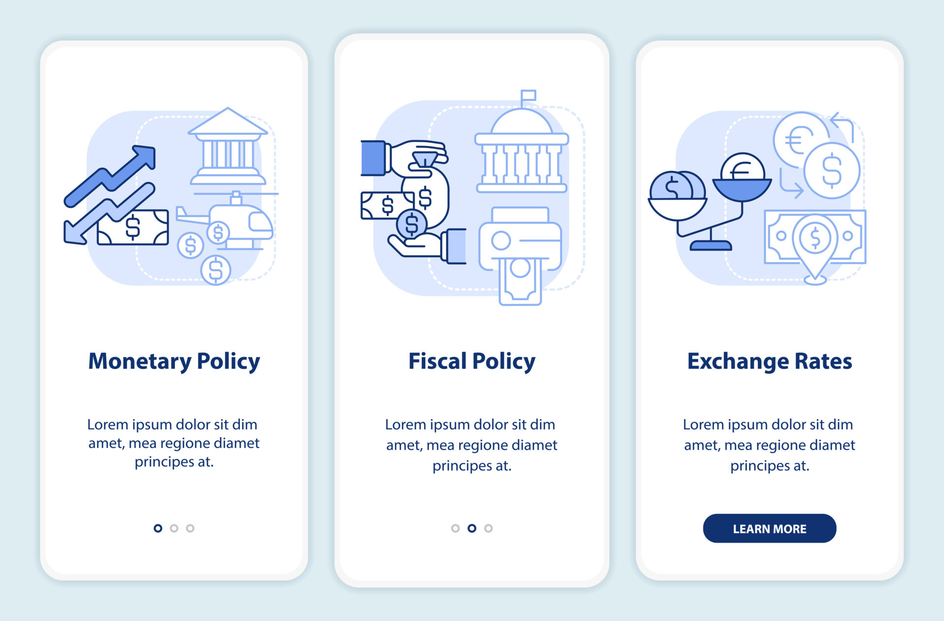 Inflation Causes Light Blue Onboarding Mobile App Screen 15699364 Vector Art At Vecteezy