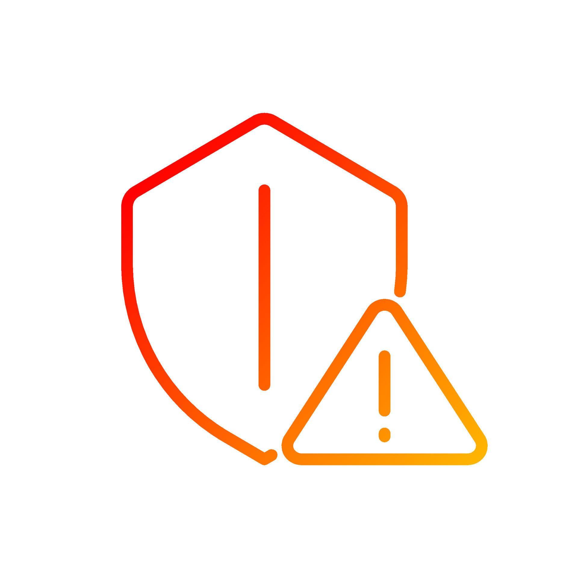 Safety warning pixel perfect gradient linear vector icon. Cybersecurity breach. Risk of computer ...