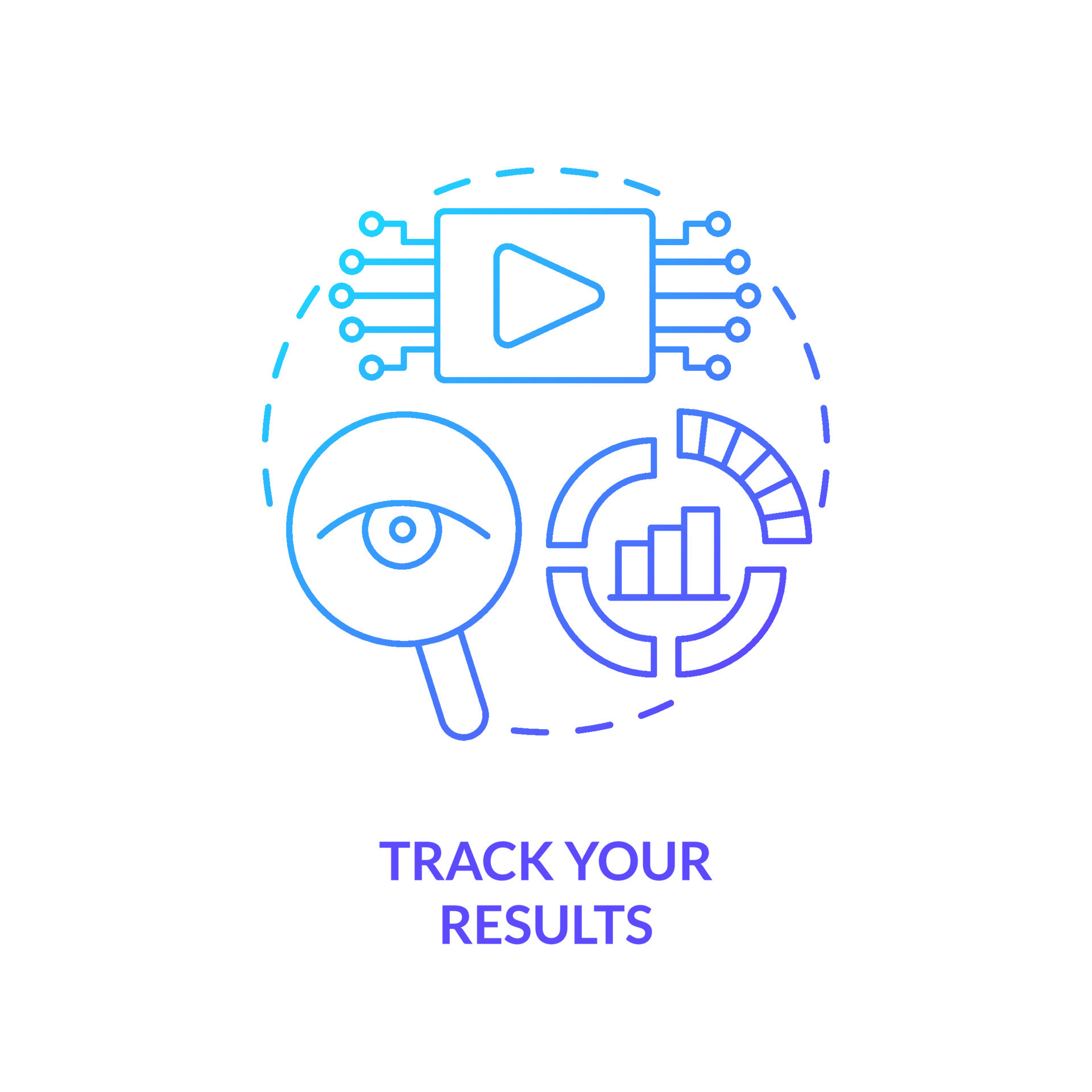 Track your results blue gradient concept icon. Analyse feedback ...