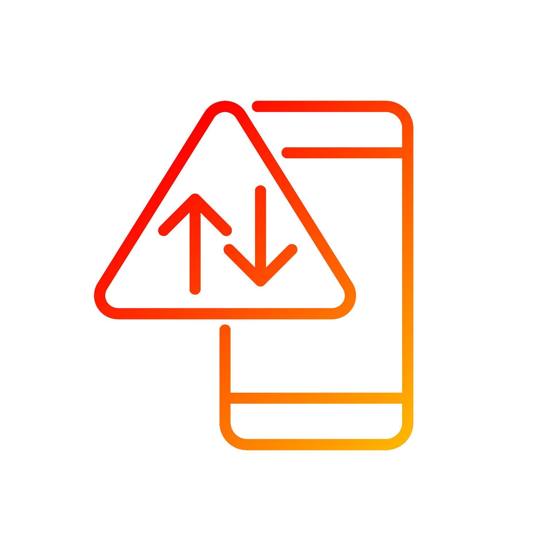 Data usage warning pixel perfect gradient linear vector icon. Mobile internet service issue ...