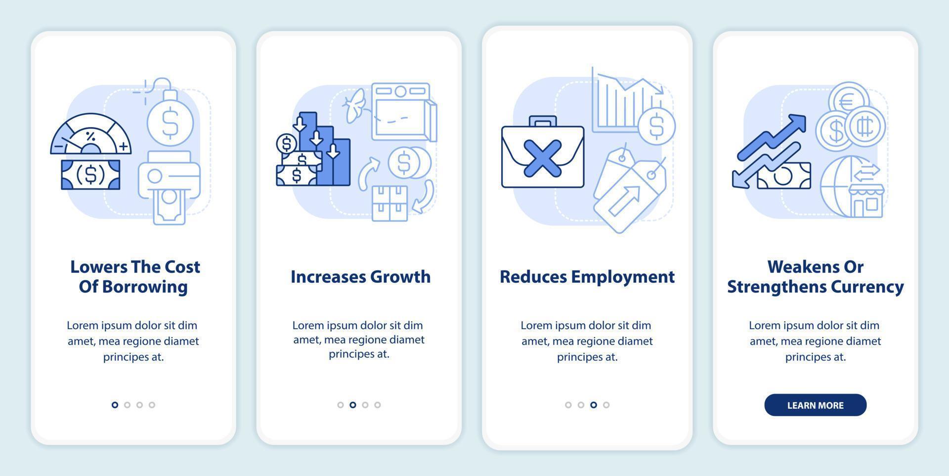 Negative Effects Of Inflation Light Blue Onboarding Mobile App Screen 15700147 Vector Art At