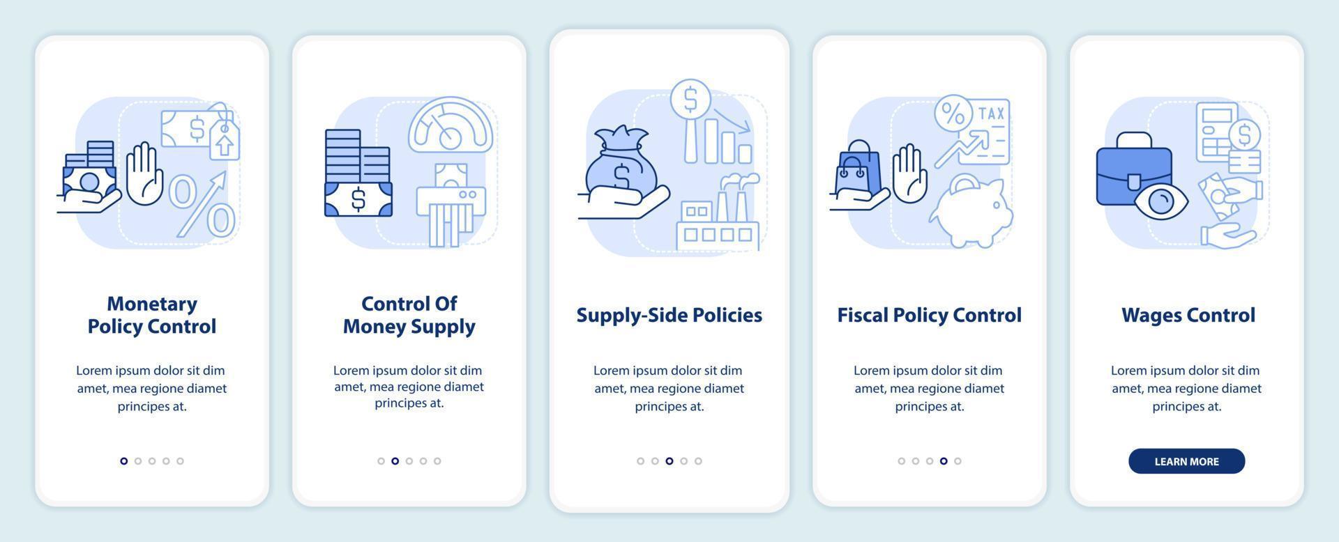 Controlling Inflation Light Blue Onboarding Mobile App Screen 15700173 Vector Art At Vecteezy