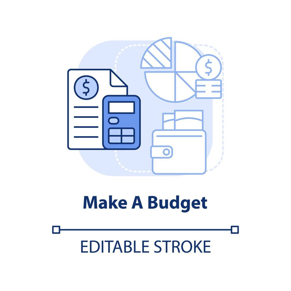 Make budget light blue concept icon 15700188 Vector Art at Vecteezy Make budget light blue concept icon 15700188 Vector Art at Vecteezy
