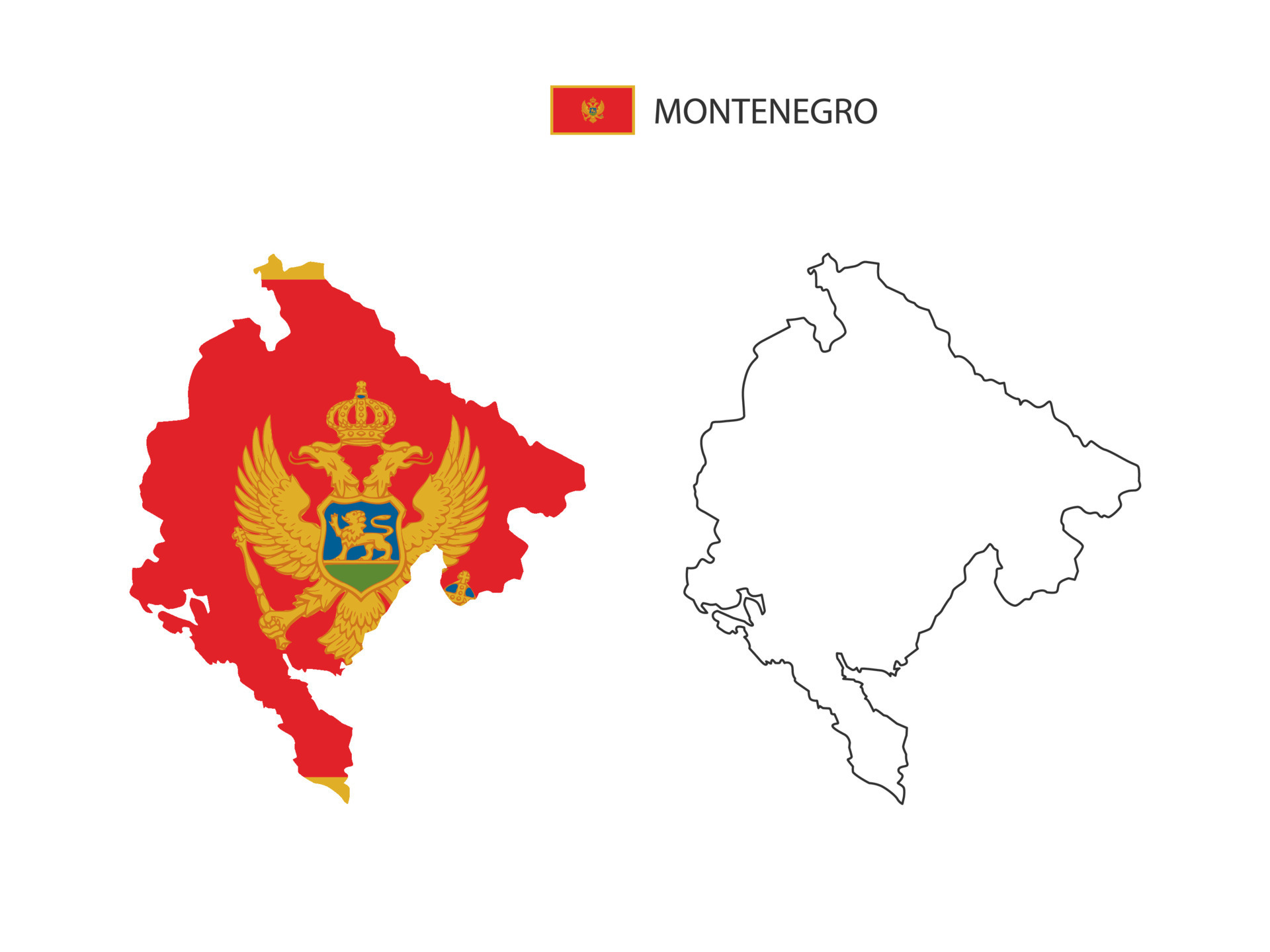 Montenegro Flag Map