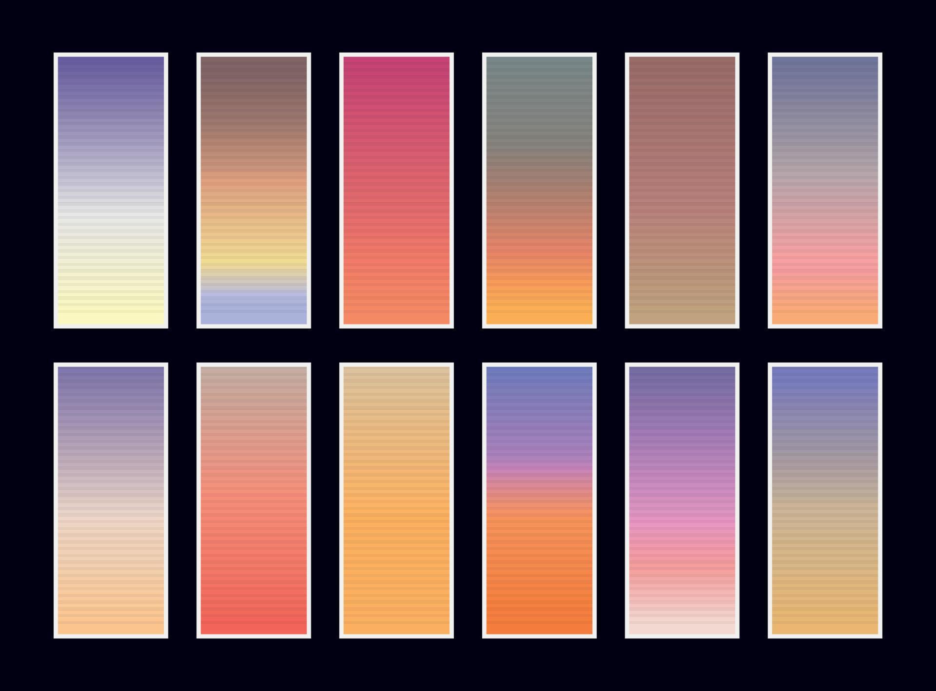 Set modern gradients in abstract sunset and sunrise sea blurred ...