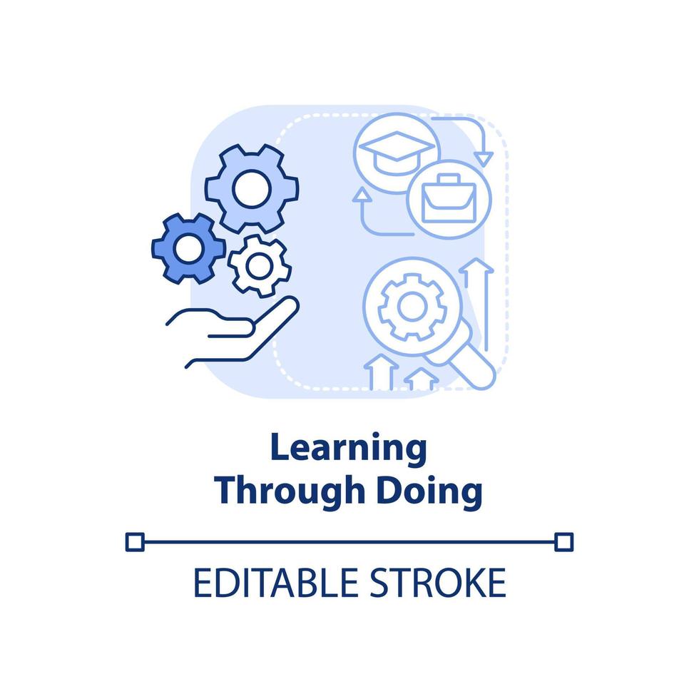 Learning through doing light blue concept icon 15707563 Vector Art at ... Learning through doing light blue concept icon 15707563 Vector Art at ...