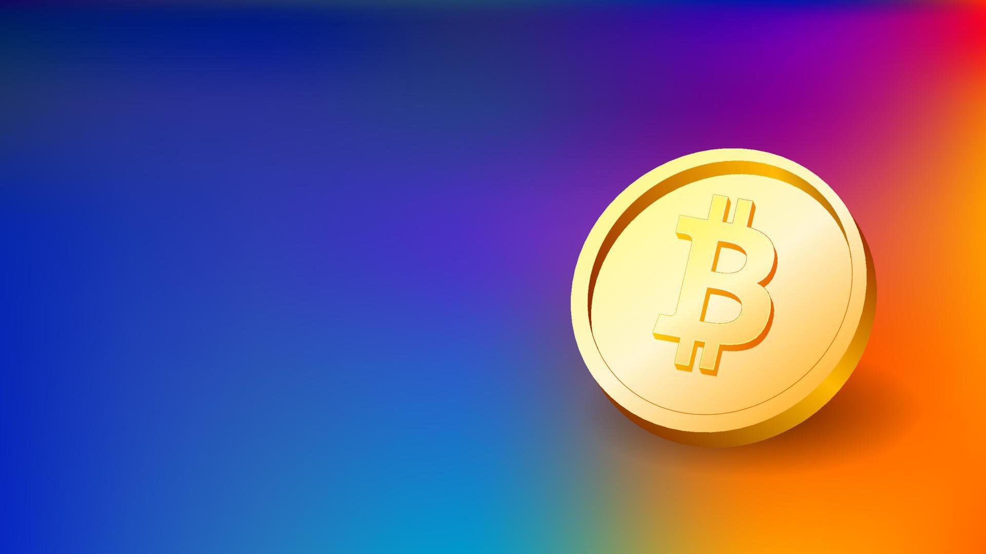 Business Background With Cryptocurrency Concept Blue And Orange
