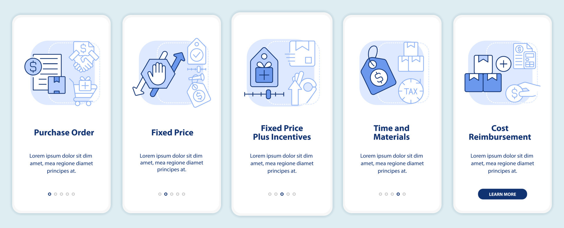Agreements In Procurement Light Blue Onboarding Mobile App Screen 15709412 Vector Art At Vecteezy