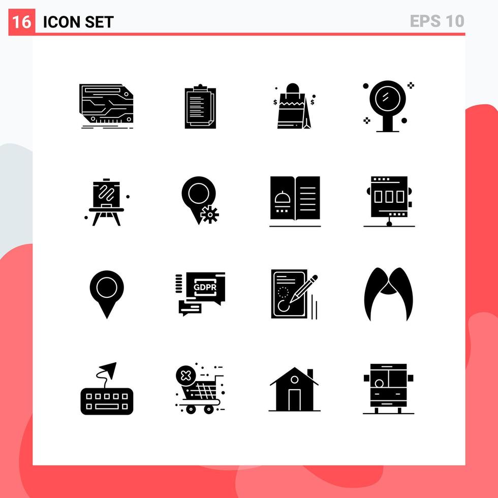 16 Universal Solid Glyph Signs Symbols Of Reflection Interior