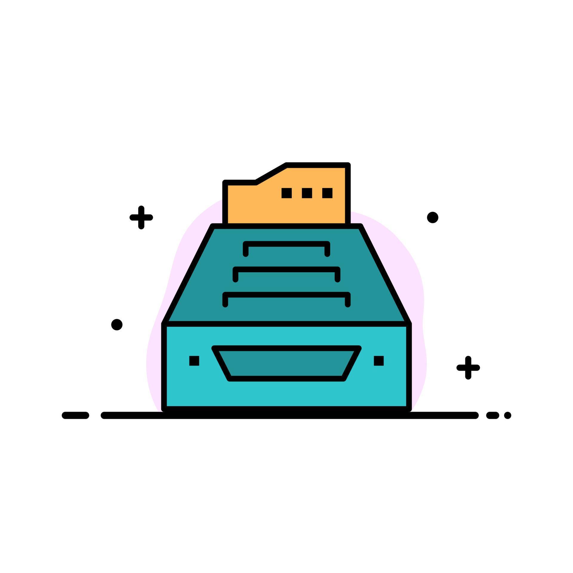 Files Accounting Accounts Data Database Inbox Storage Business Flat Line Filled Icon Vector