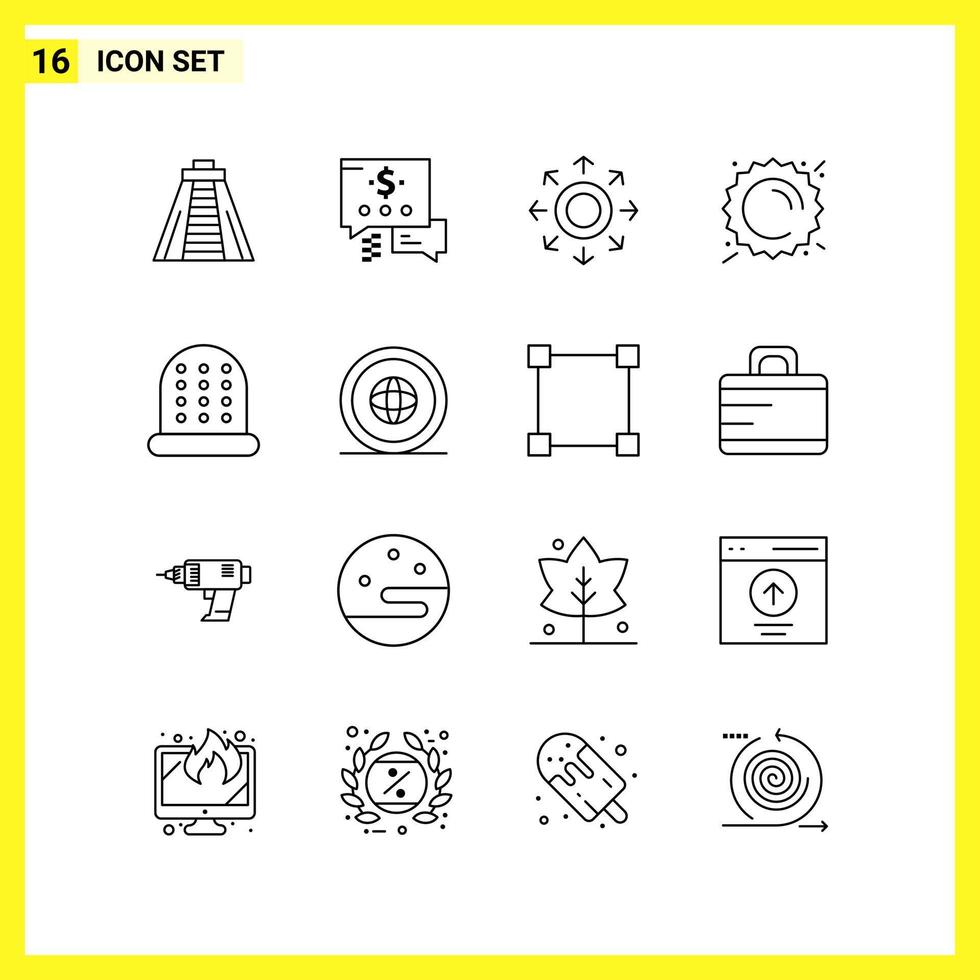16 Icon Set Simple Line Symbols Outline Sign On White Background For Website Design Mobile
