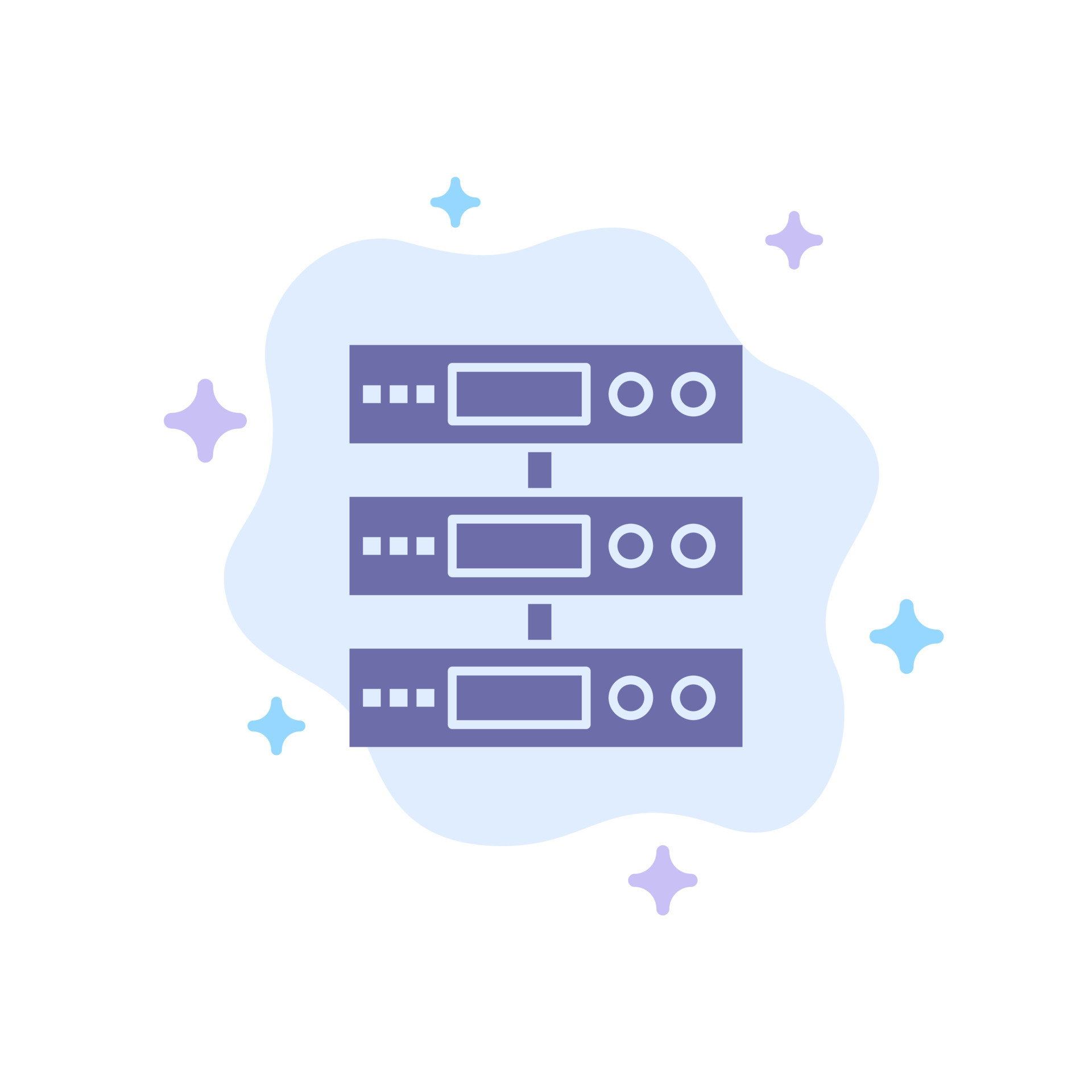 Server Data Storage Cloud Files Blue Icon On Abstract Cloud Background