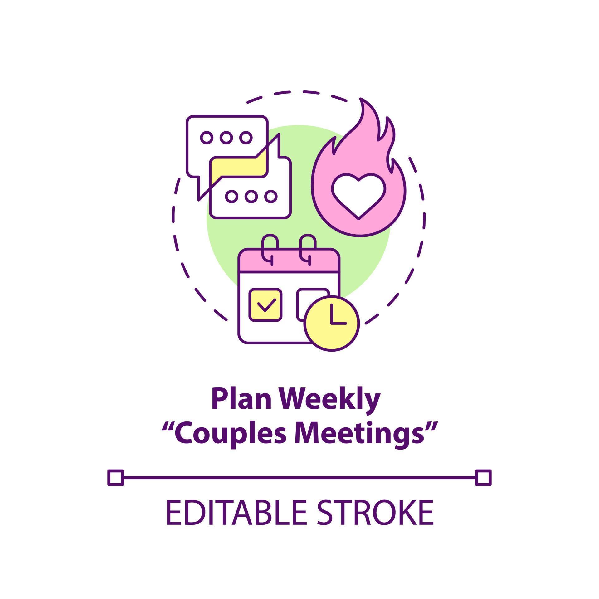 Plan Weekly Couples Meetings Concept Icon Fixing Relationship When Living Together Abstract