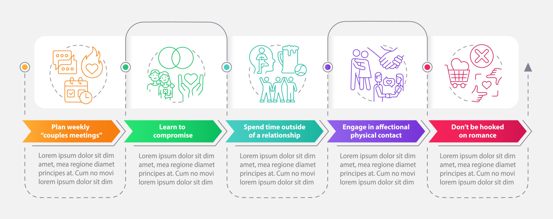 Live In Relationship Rules For Couple Rectangle Infographic Template Data Visualization With 5