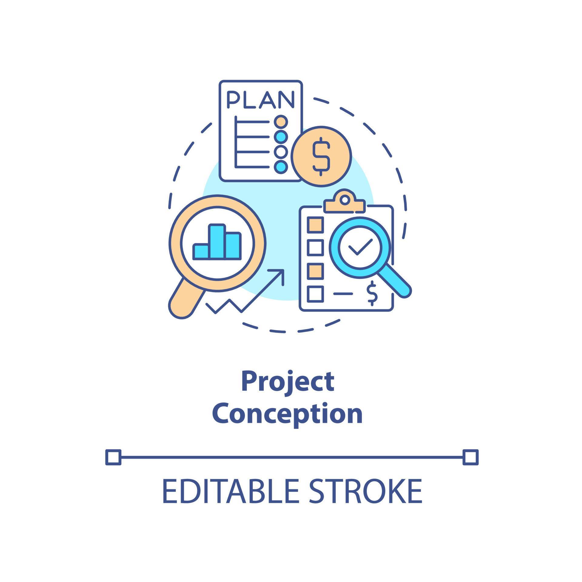 Project conception concept icon. Analysis of profitability. Real estate ...