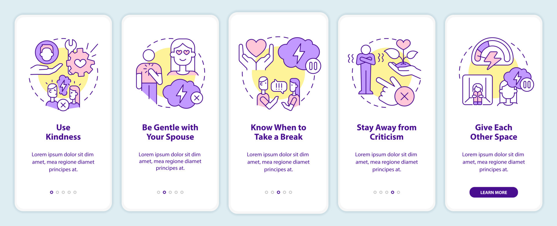 Fixing Marriage Onboarding Mobile App Screen Be Gentle With Spouse Walkthrough 5 Steps Editable