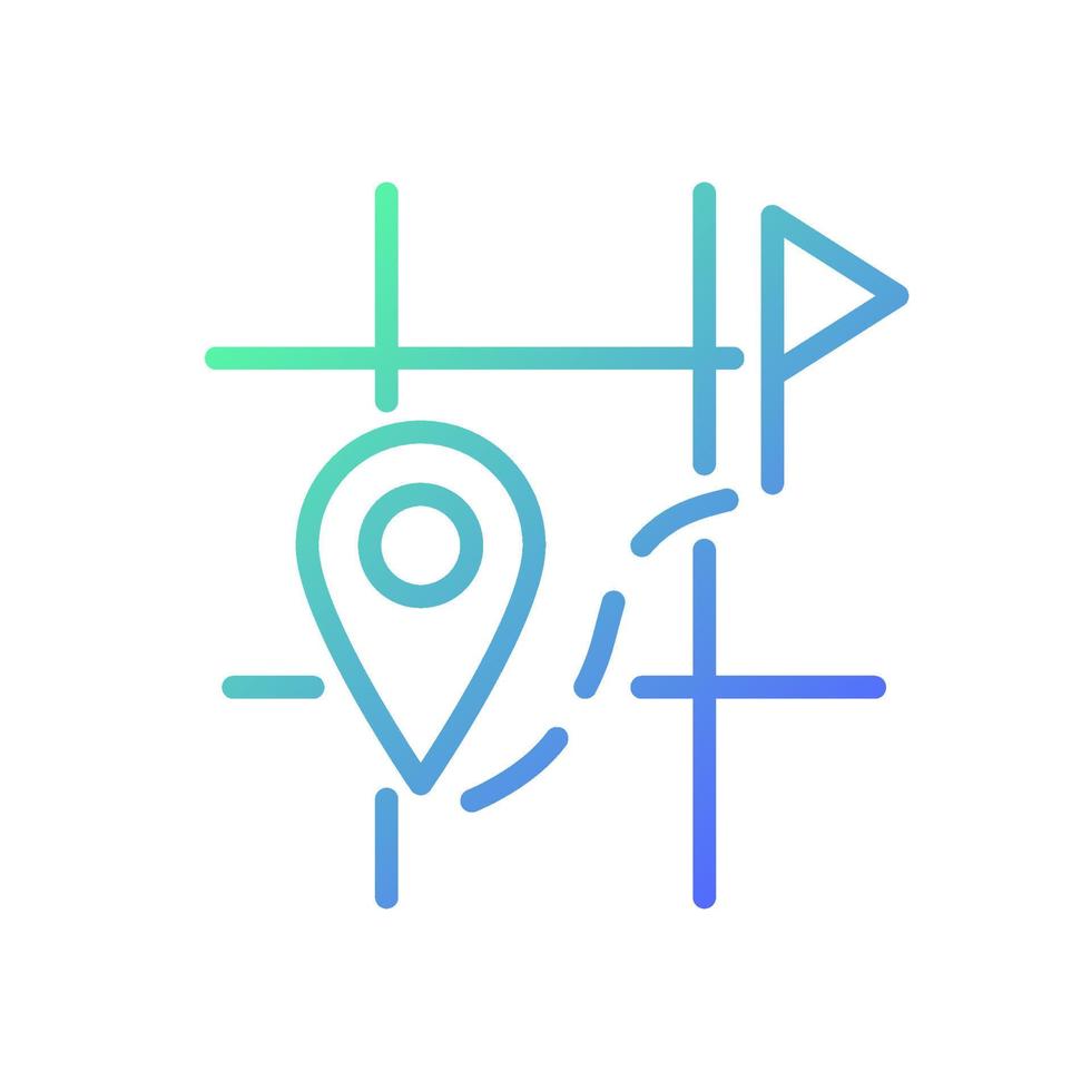 Searching for destination on map gradient linear vector icon. Location ... Searching for destination on map gradient linear vector icon. Location ...
