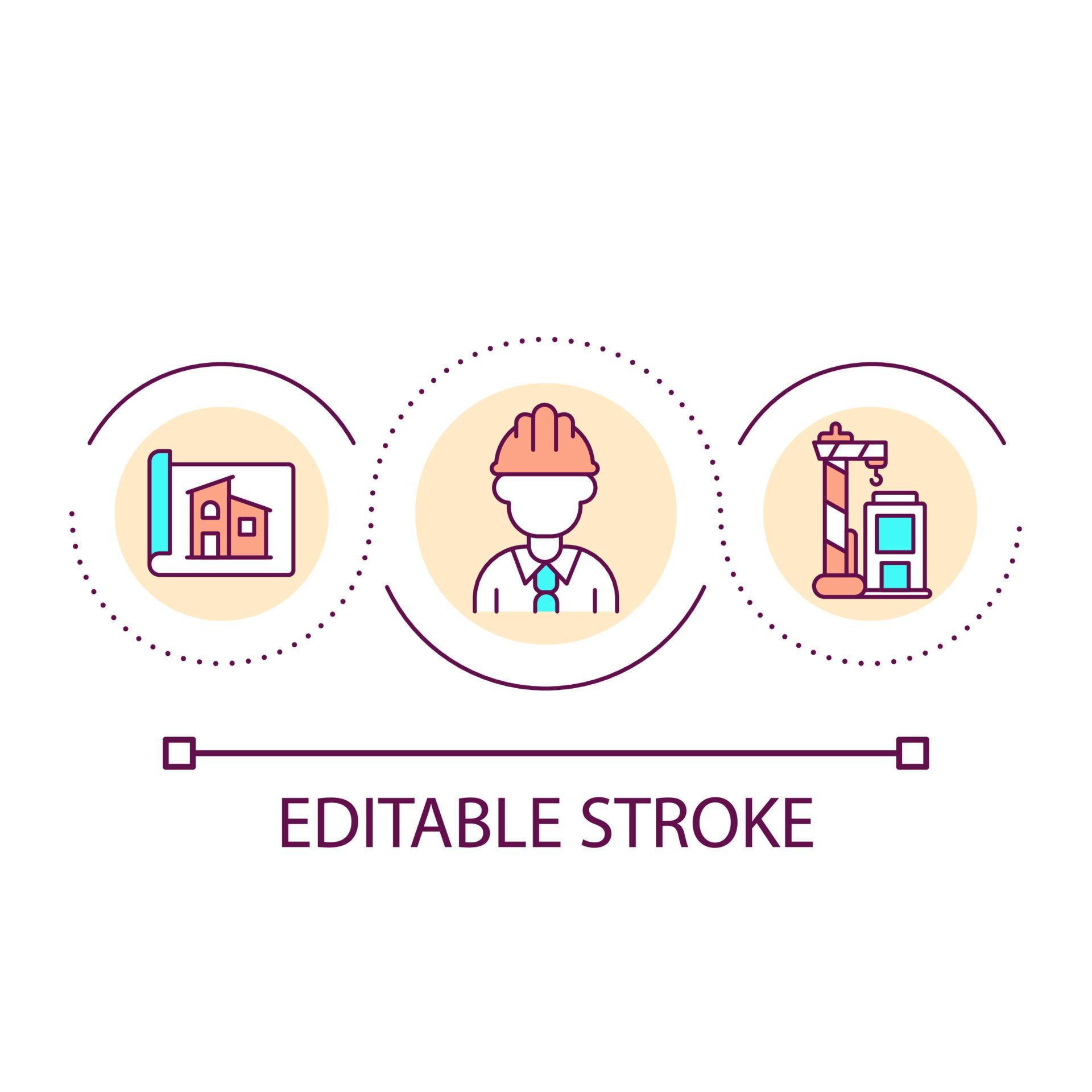 Construction site engineer loop concept icon. Building and ...