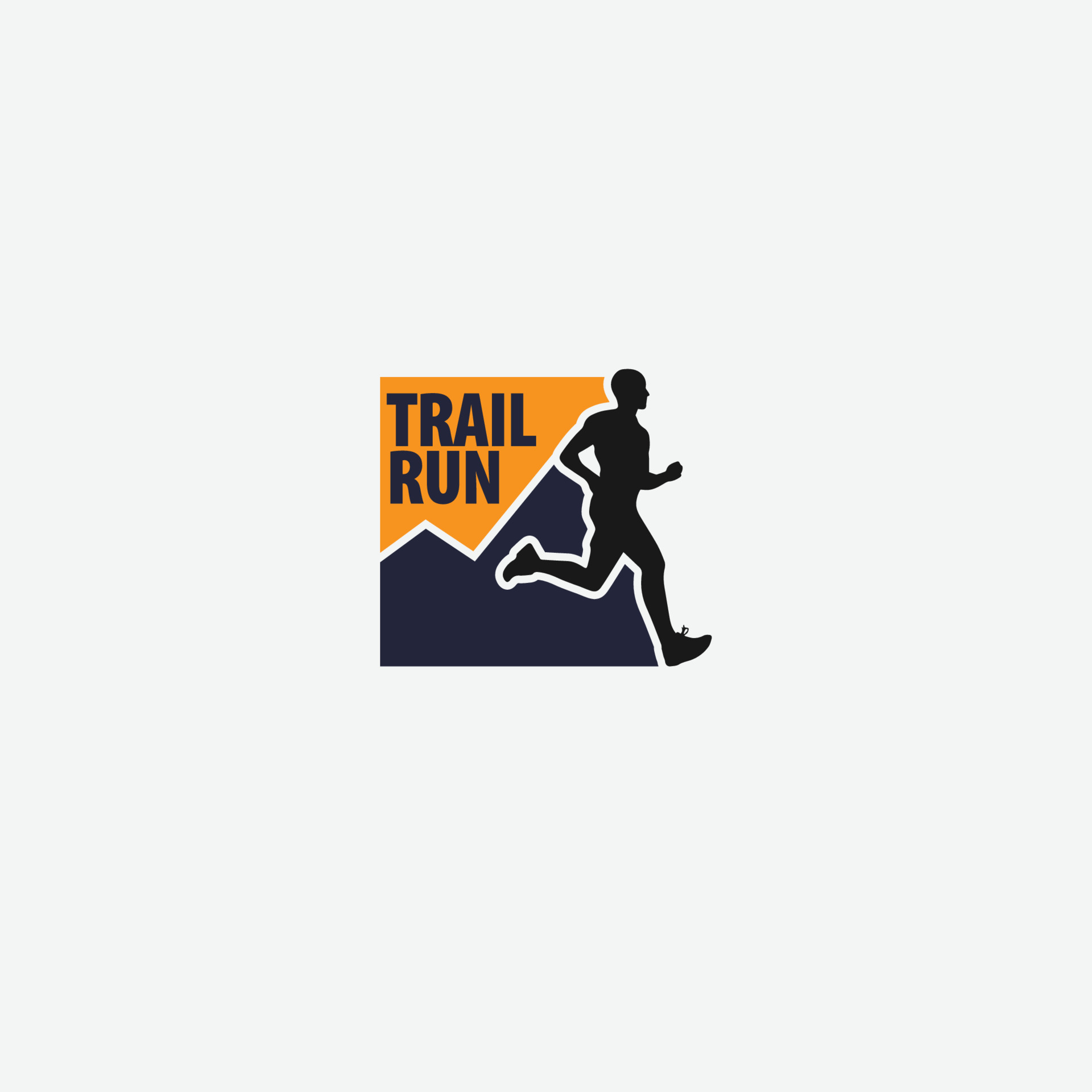 Ultra Trail running logo vector illustration on white background ...