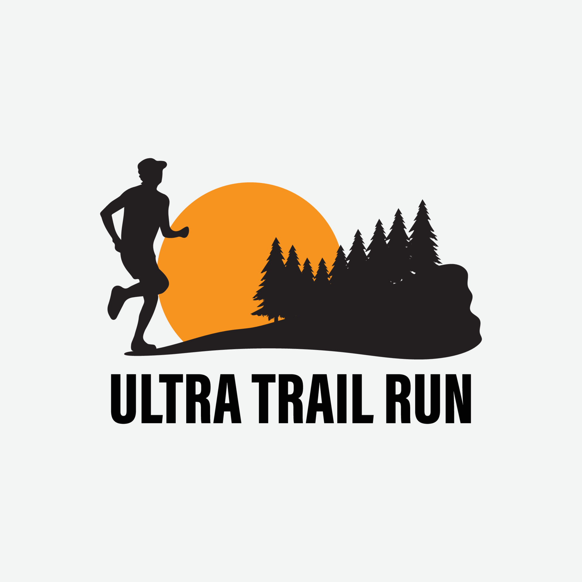 Ultra Trail running logo vector illustration on white background ...