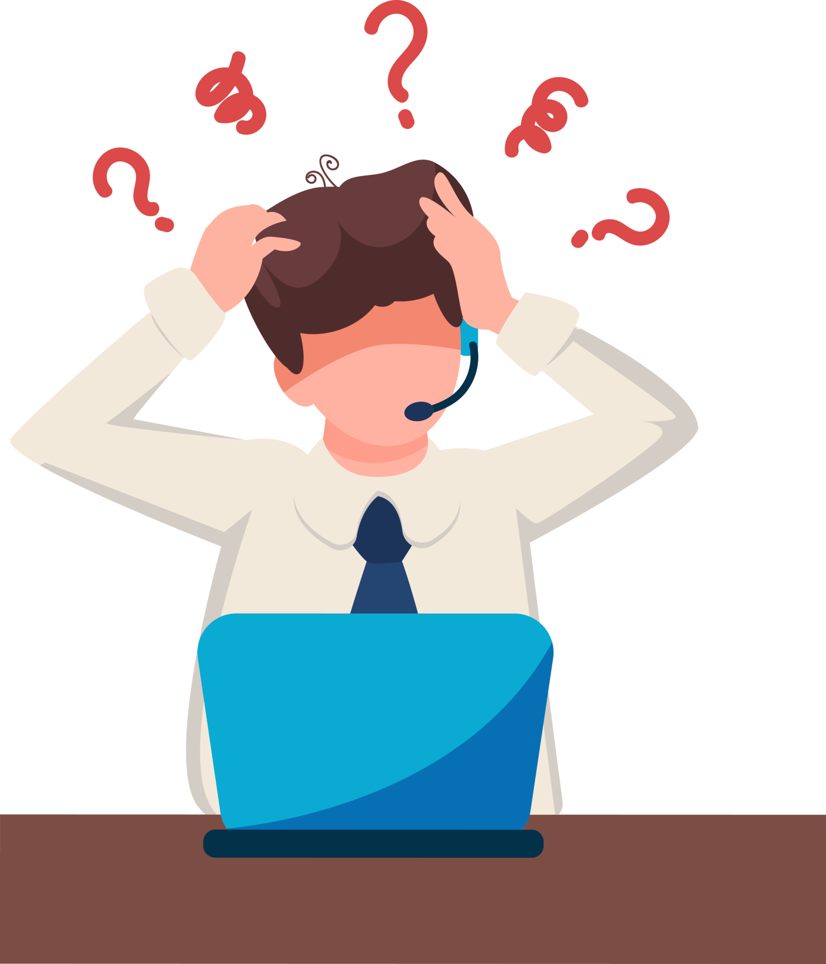 emotion stress frustrated dizzy angry working male worker sitting at ...