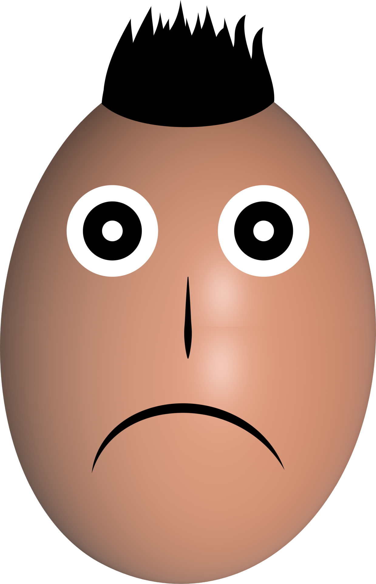 Free Cute Sad Funny Egg Flat Cartoon Character Illustration Icon