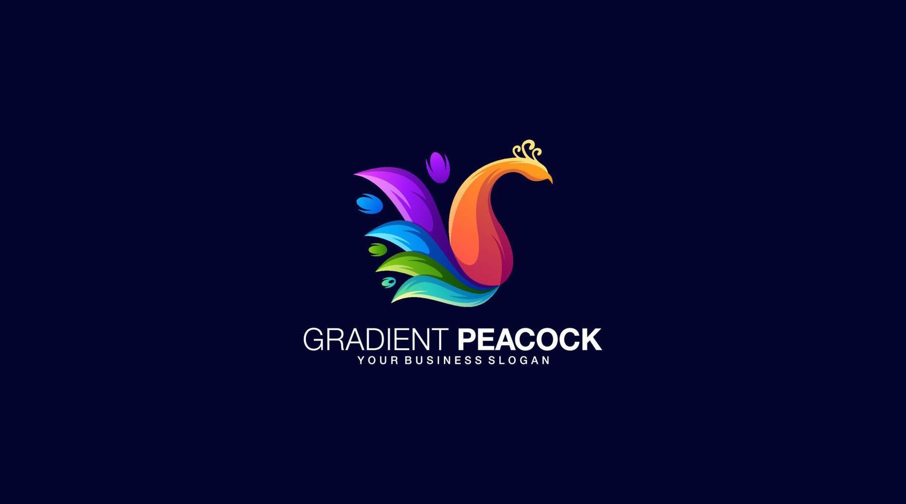 Gradient Peacock Logo Design Vector Template Icon 15718421 Vector Art