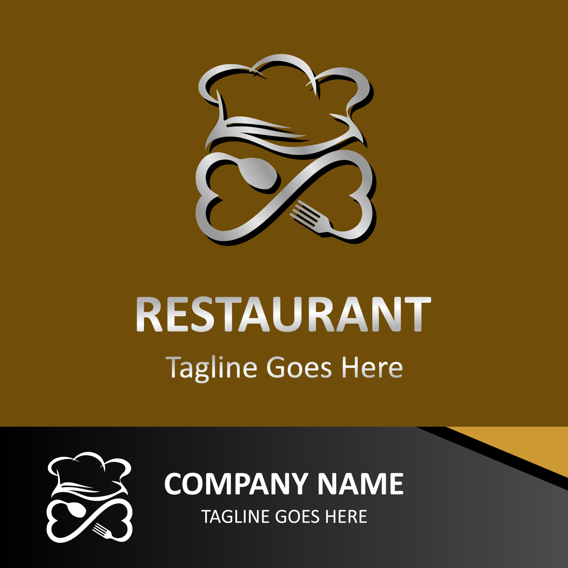 Inspirational restaurant vector logo. Abstract creative logotype heart ...